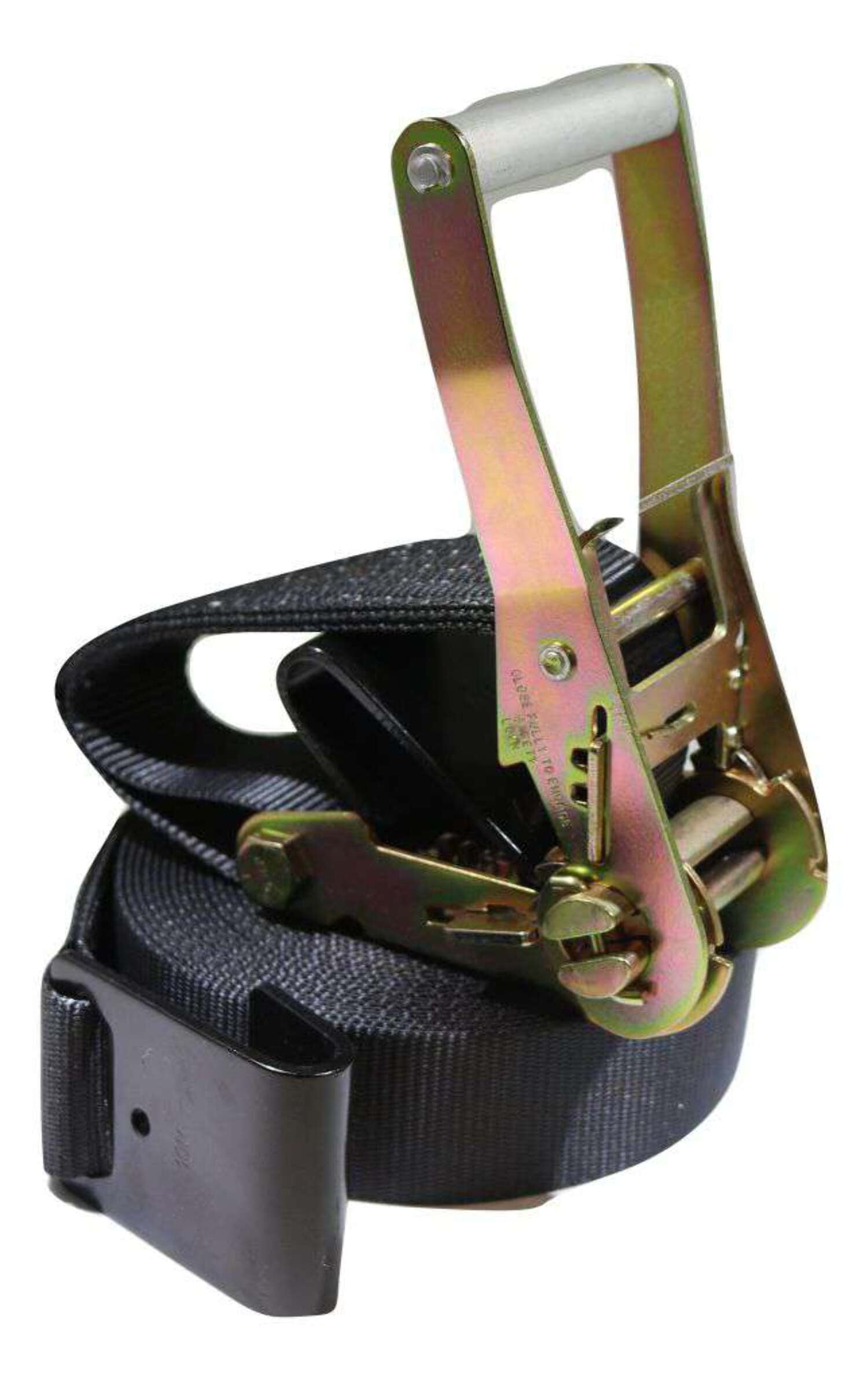 2" x 35 Ft Black Web Ratchet Strap w/ Flat Hooks | R35FBK - Walmart.com