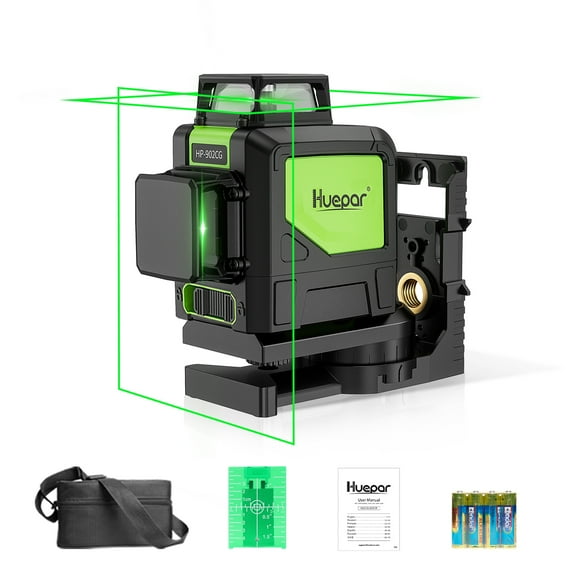 Huepar 360 Self-Leveling Laser Level, 165Ft Green Cross Line, Magnetic ...