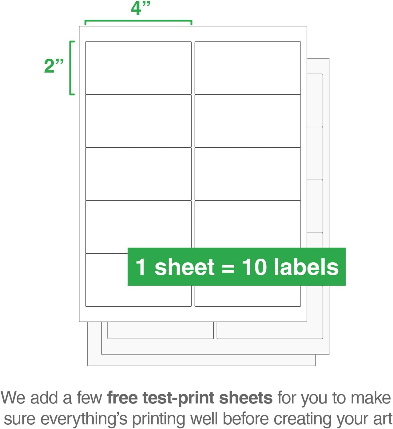 2 x 4 Inch Printable Labels, Compatible with Laser and Inkjet Printers ...