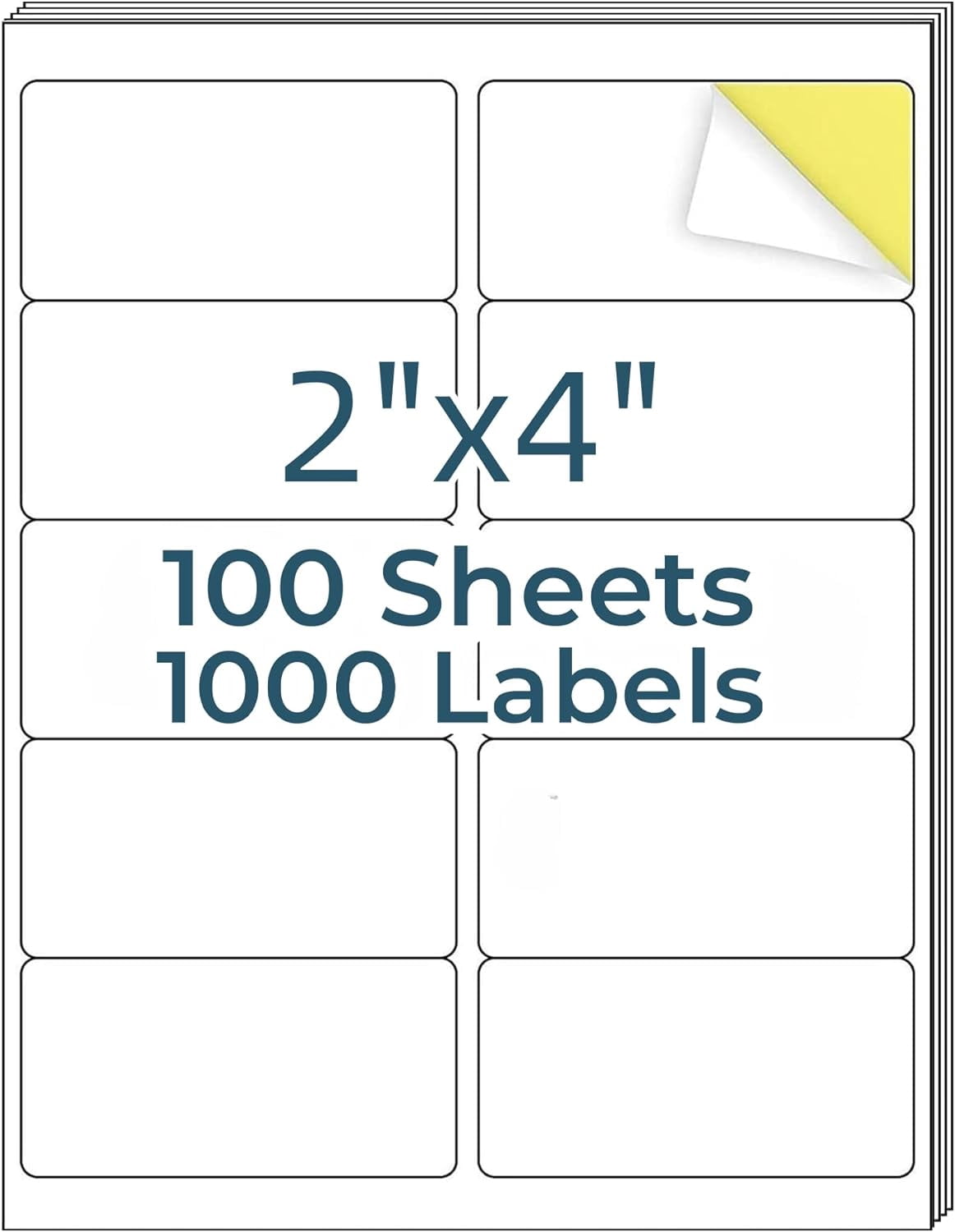 2" x 4" Mailing Labels,1000 Address Labels(100 Sheets),Printable White ...