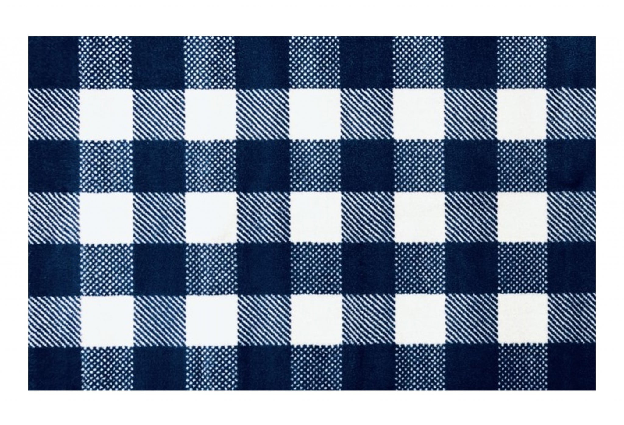 2' x 4' Navy and White Buffalo Plaid Washable Floor Mat - Walmart.com