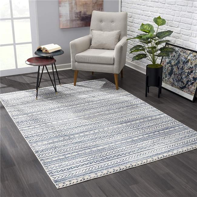 2 x 4 ft. Navy Blue Decorative Stripes Area Rug - Walmart.com