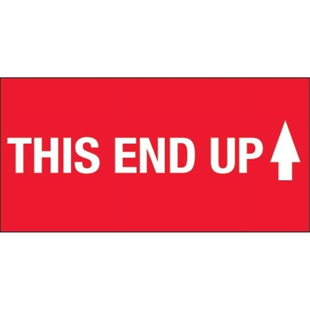 2 x 4 in. - This End Up High Gloss Labels - Red & White - Roll of 500 ...