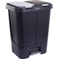 2 x 5.5 Gallon, Dual Trash and Recycling Bin with Slow Close Lid,Black ...