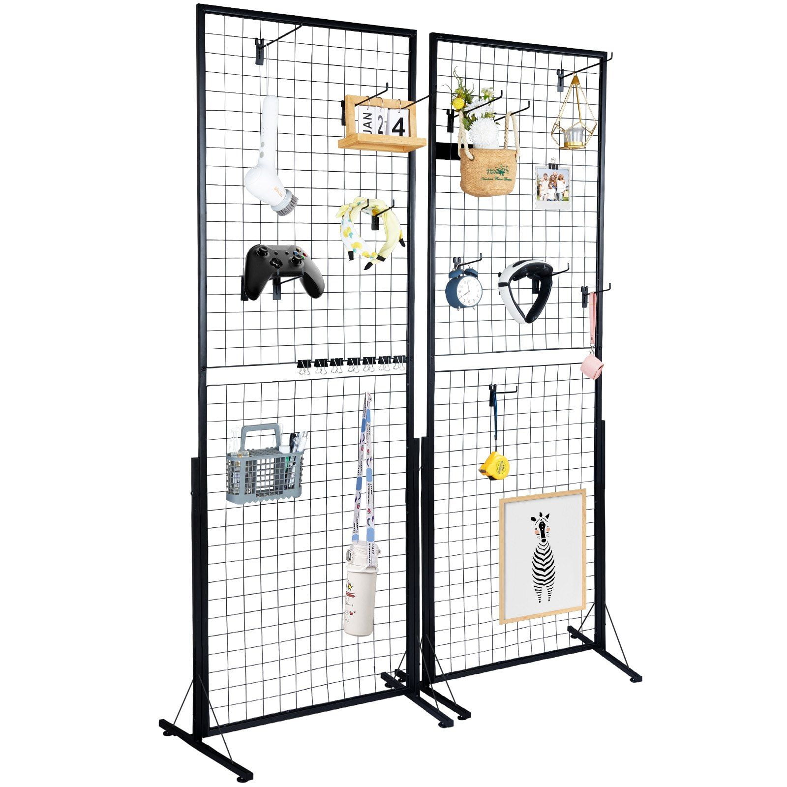 2' x 5.6' Grid Wall Panels Tower, 2 Packs Wire Gridwall Display Racks ...