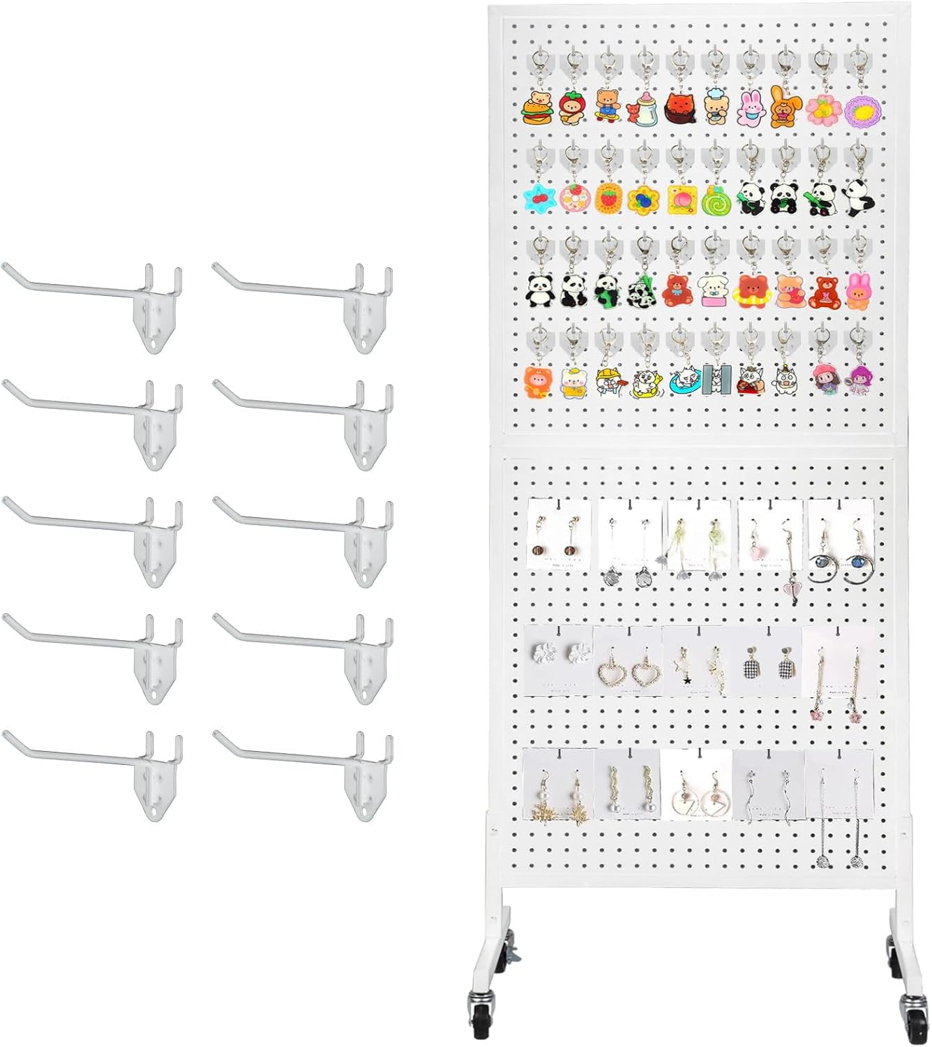 2'x 5' Standing Pegboard Display with T-Base, Pegboard Display Stand ...