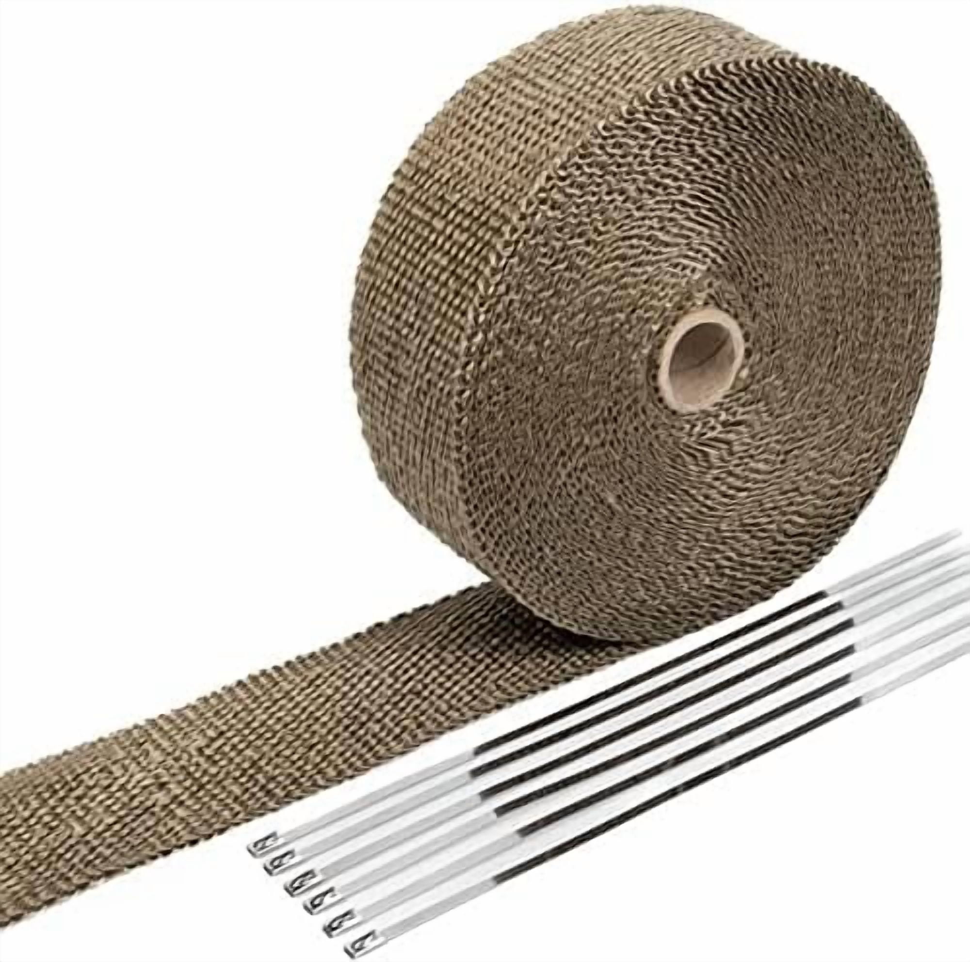 2" x 50' Titanium Exhaust Wrap for Motorcycle Car Headers with ...