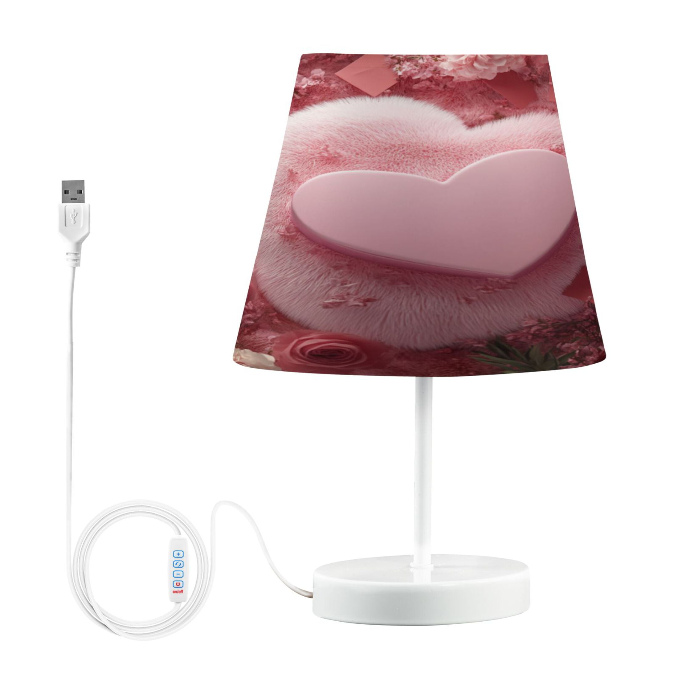 Bedside Table Lamp, Fully Dimmable Lamp with USB Interface Cable for ...
