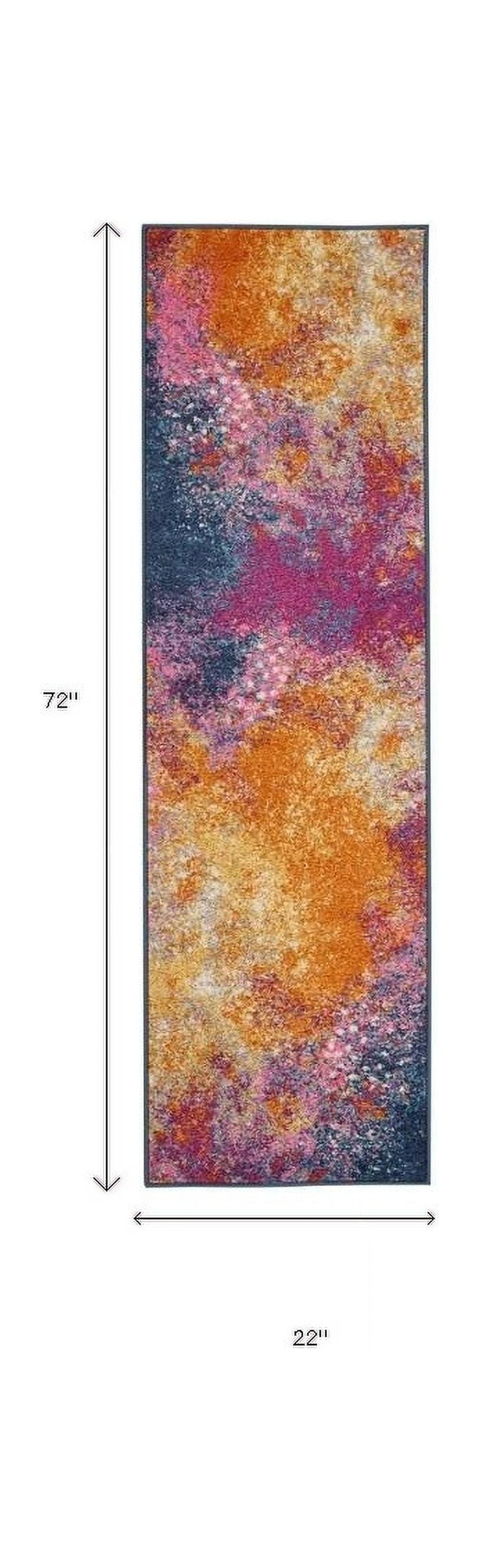 2â€™ x 6â€™ Abstract Brights Sunburst Runner Rug - Walmart.com