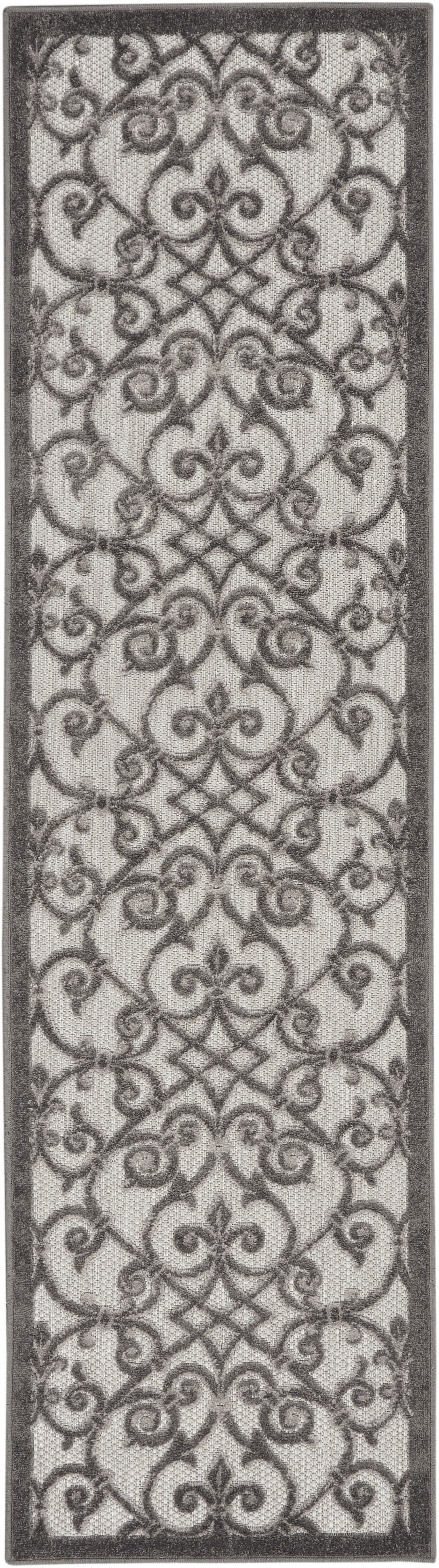 2â€™ x 6â€™ Gray and Charcoal Indoor Outdoor Runner Rug - Walmart.com