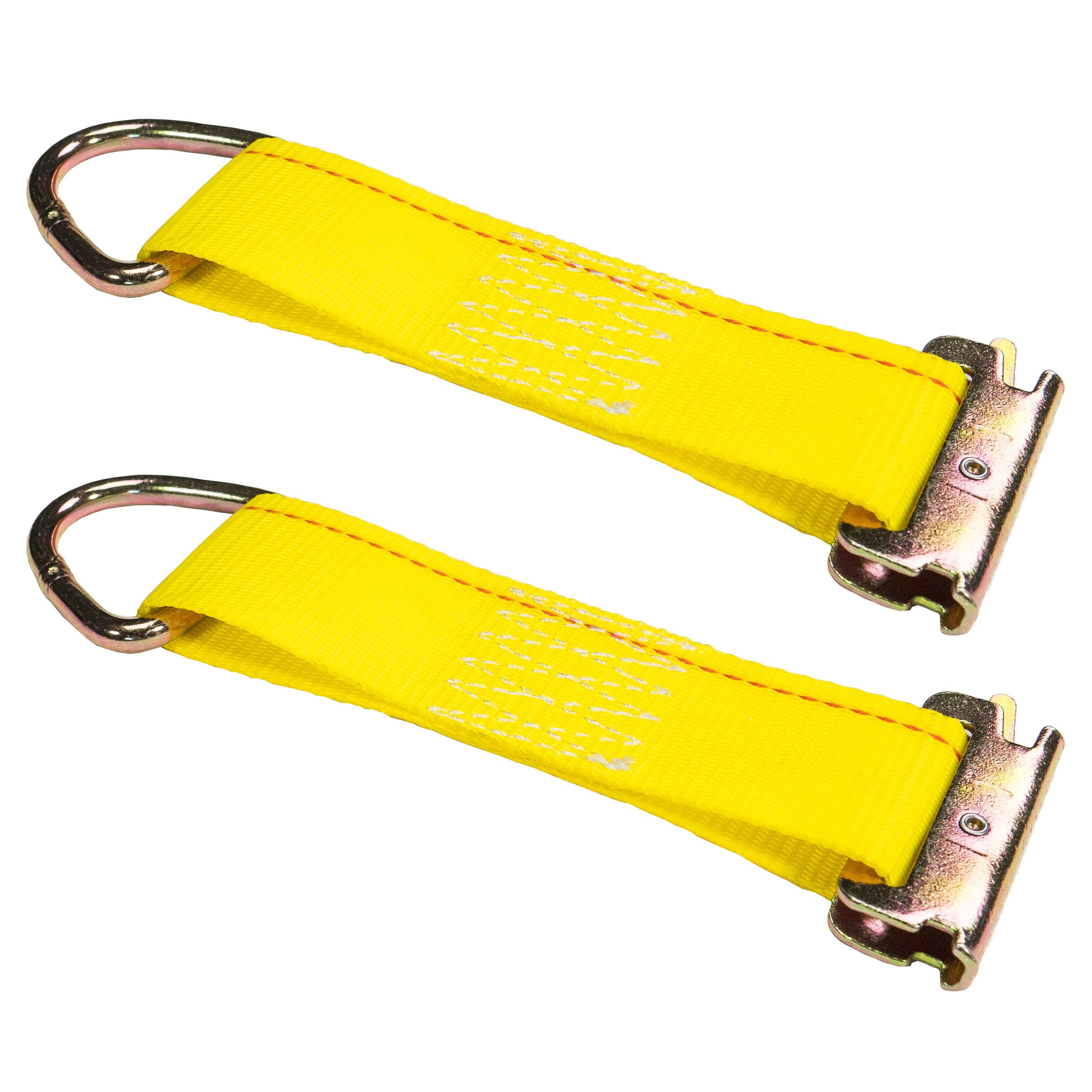 2"x 6" Rope Tie Off w/ Spring E-Fitting & D-Ring (Yellow) - 2 Pack ...