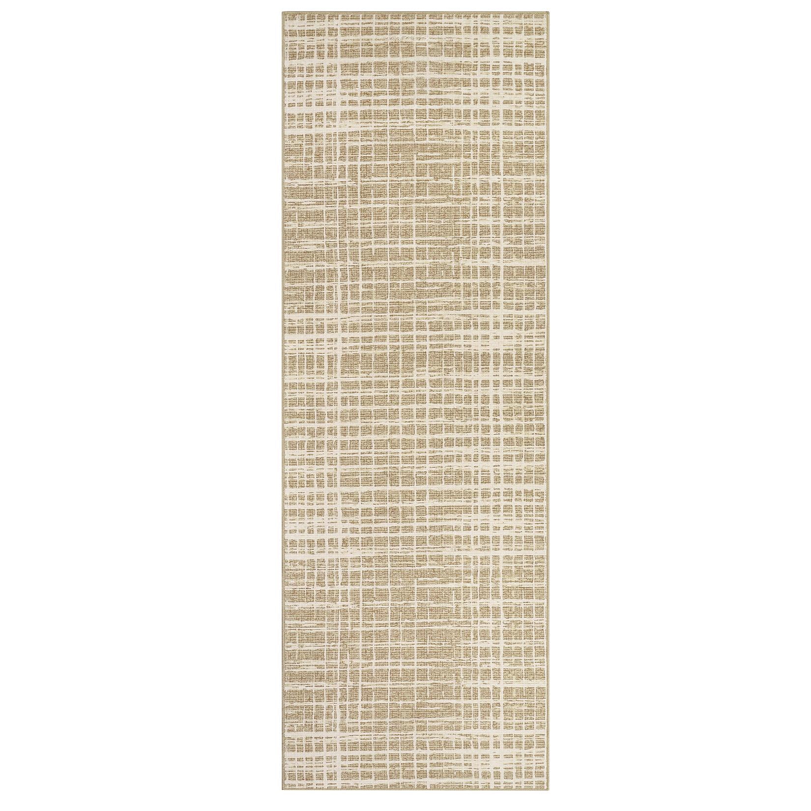 2 x 6 ft Polyester Taupe Rectangular Hallway Entryway Bathroom Kitchen ...