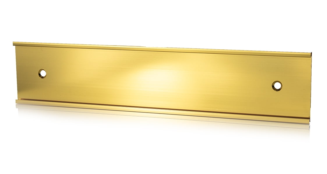 2" x 8" Aluminum Office Wall / Door Nameplate Sign Holder (Gold ...