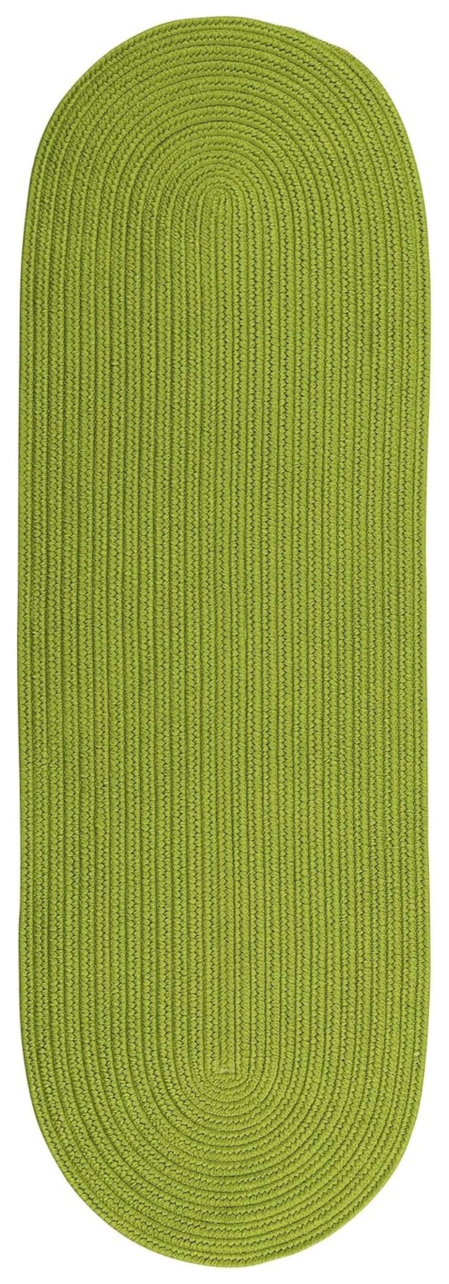 2 x 8 Feet Bright Green Outdoor Rug Colorful Flat Braid Construction ...