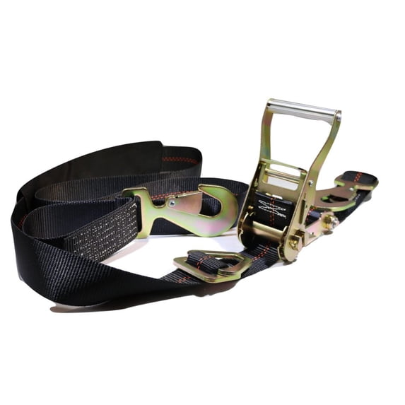 2" x 8 Ft Ratchet Axle Strap w/ Snap Hooks, Adjustable w/ Wear Sleeve ...
