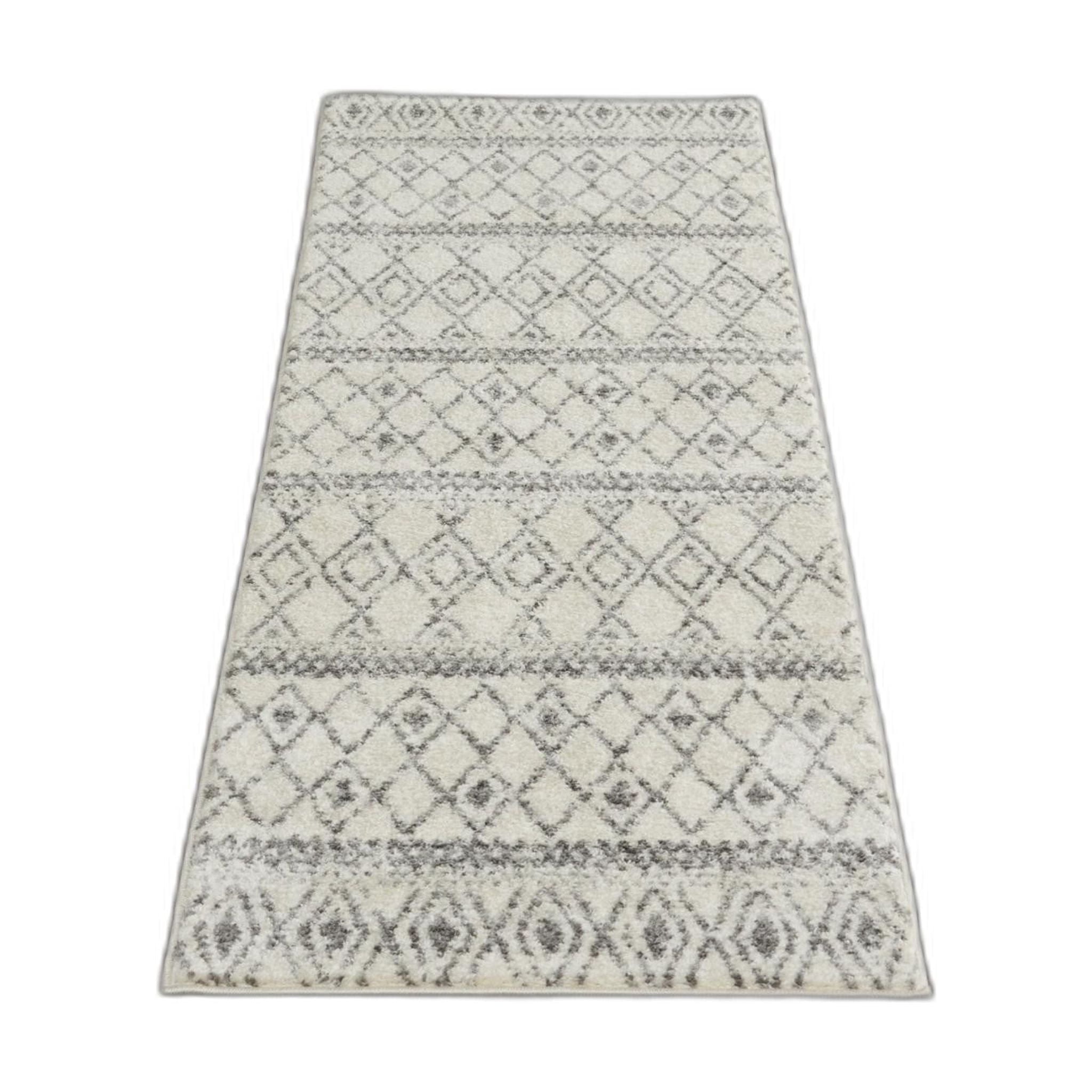 2â€™ x 8â€™ Ivory and Gray Berber Pattern Runner Rug - Walmart.com