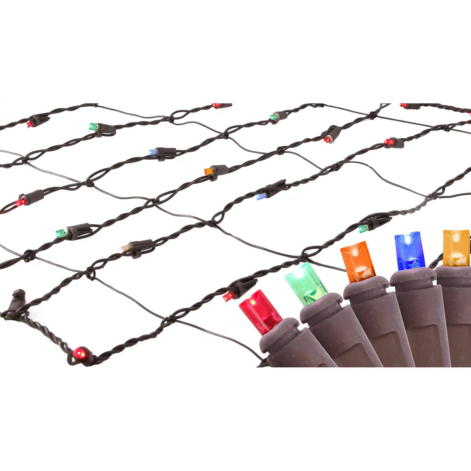 2' x 8' Multi-Color LED Net Style Tree Trunk Wrap Christmas Lights ...