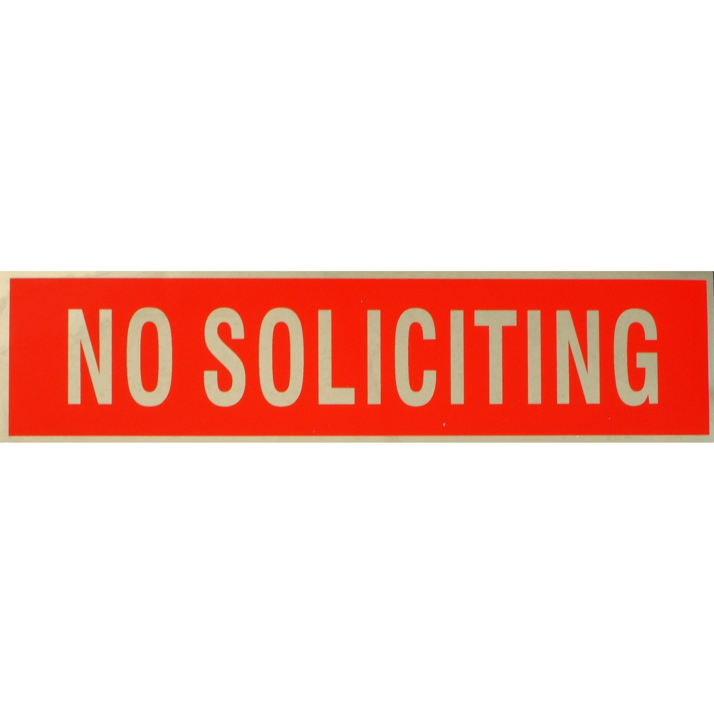 2" x 8" Mylar Plastic "No Soliciting" Peel & Stick Signs - Walmart.com
