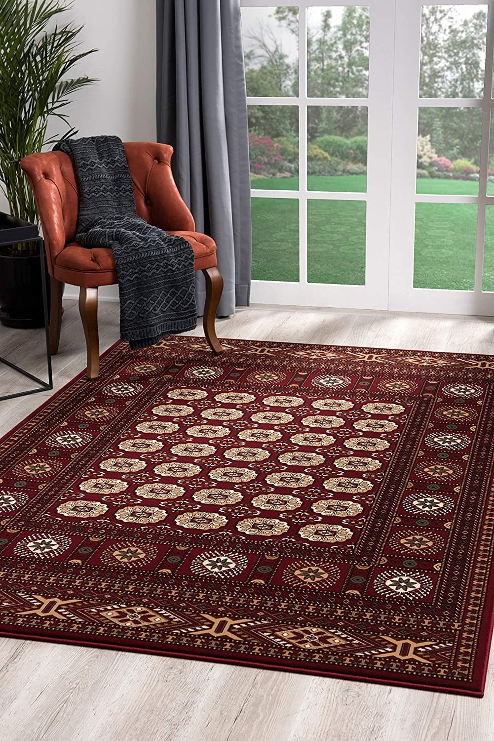 2â€™ x 8â€™ Red Eclectic Geometric Pattern Runner Rug - Walmart.com