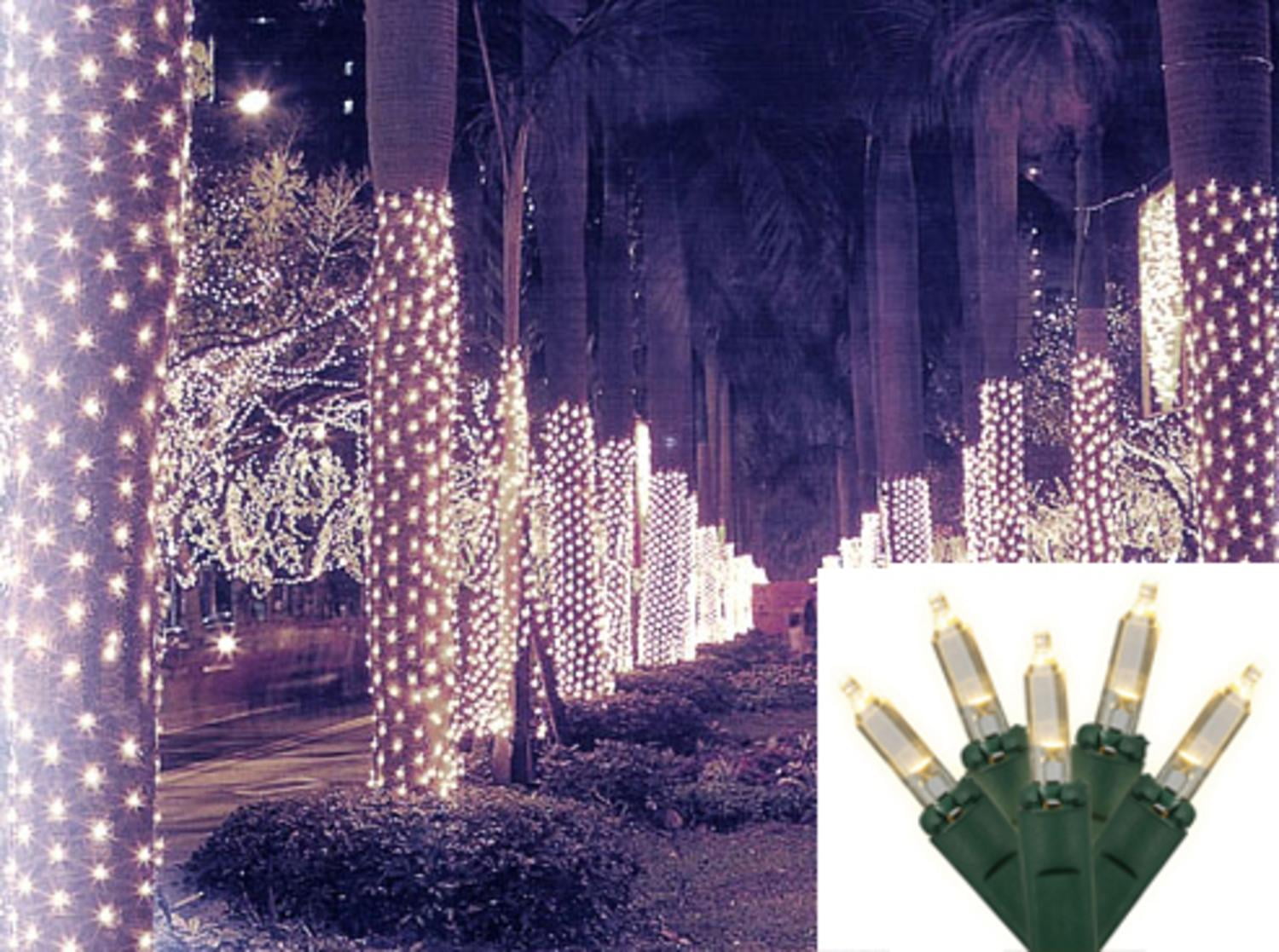 2' x 8' Warm White LED Net Style Tree Trunk Wrap Christmas Lights ...