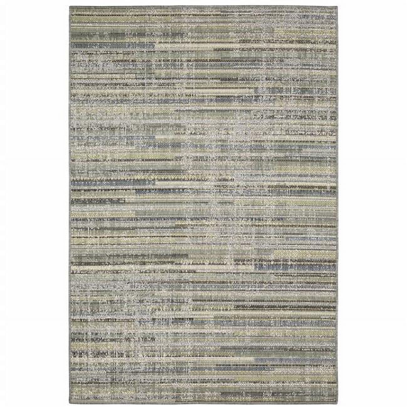 2 x 8 ft. Blue Abstract Stain Resistant Indoor & Outdoor Rectangle Area ...