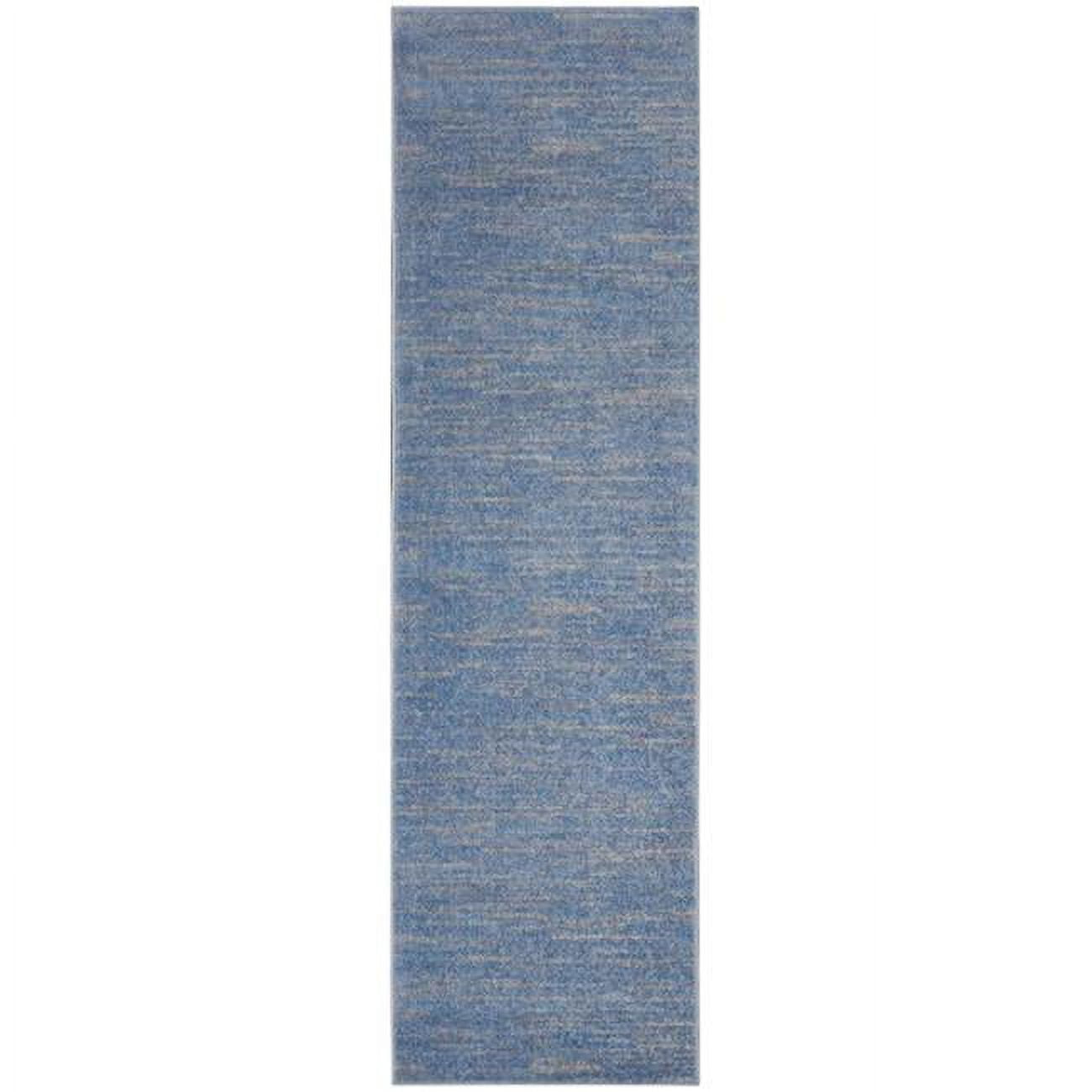 2 x 8 ft. Blue & Gray Striped Non Skid Indoor & Outdoor Runner Area Rug ...