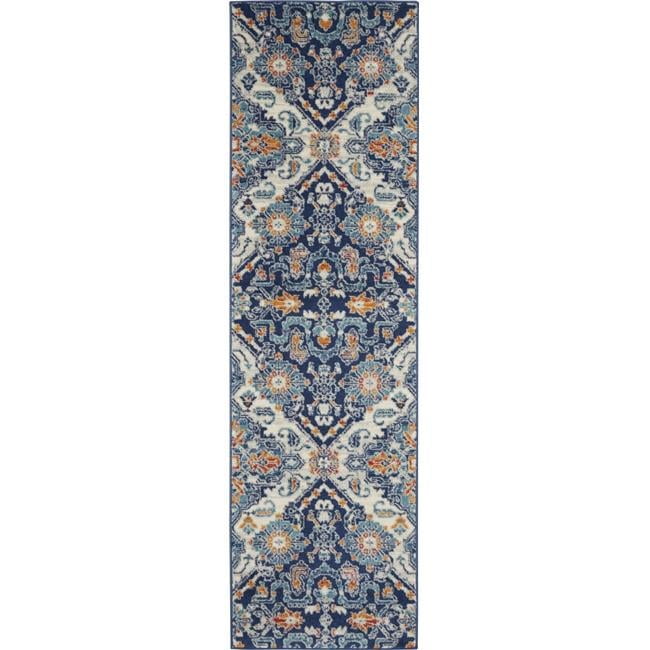 2 x 8 ft. Blue & Ivory Persian Patterns Runner Rug - Walmart.com