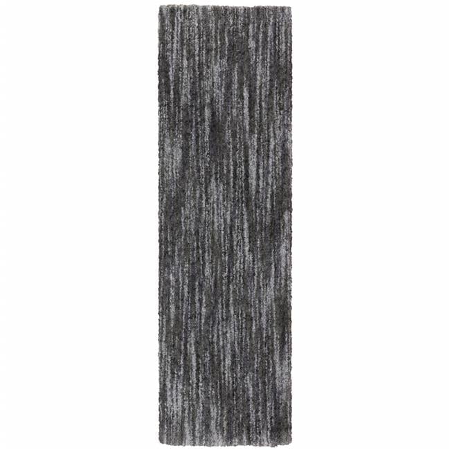 2 x 8 ft. Charcoal Shag Power Loom Stain Resistant Runner Area Rug ...