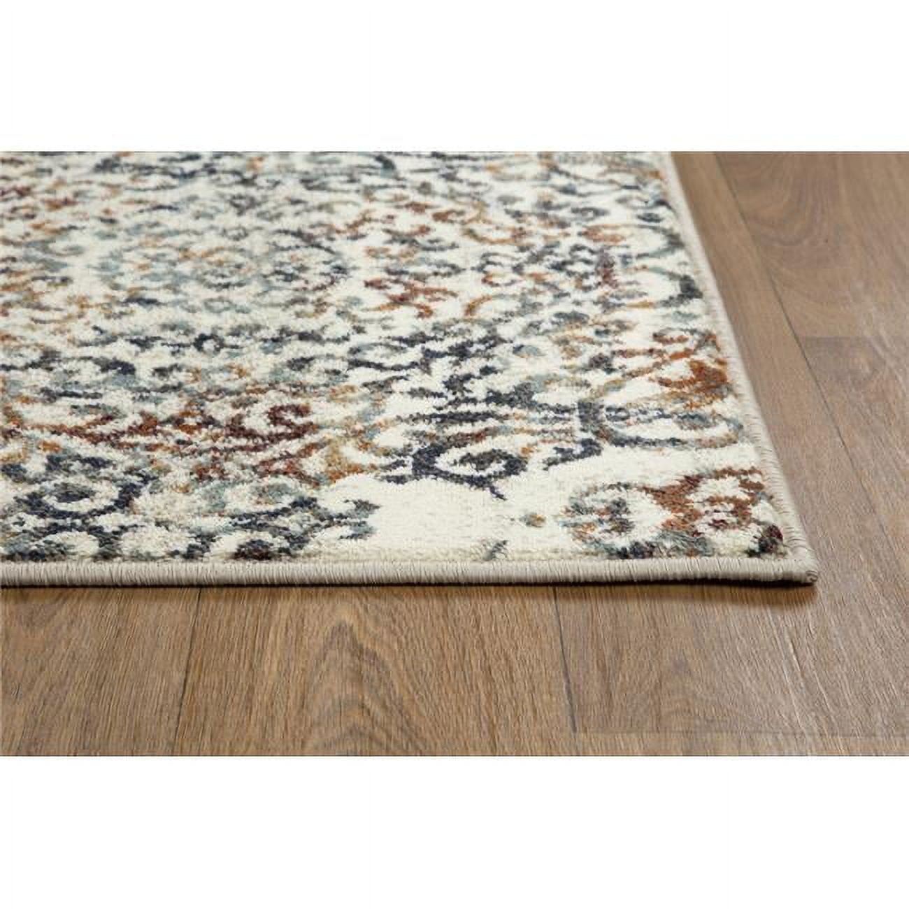 2 x 8 ft. Ivory & Brown Decorative Diamond Runner Rug - Walmart.com