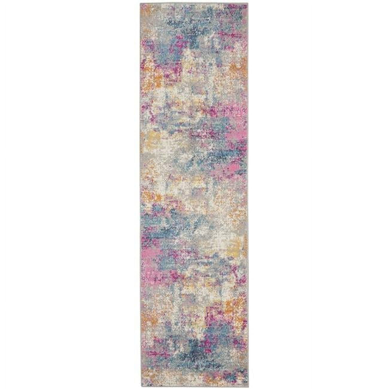 2 x 8 ft. Ivory & Multi Color Abstract Runner Rug - Walmart.com