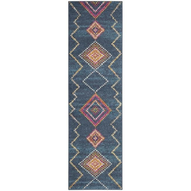 2 x 8 ft. Navy Blue Berber Pattern Runner Rug - Walmart.com