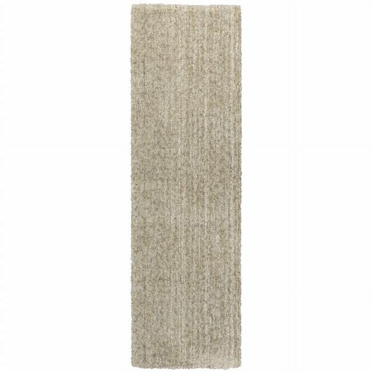 2 x 8 ft. Stone Shag Power Loom Stain Resistant Runner Area Rug - Stone ...