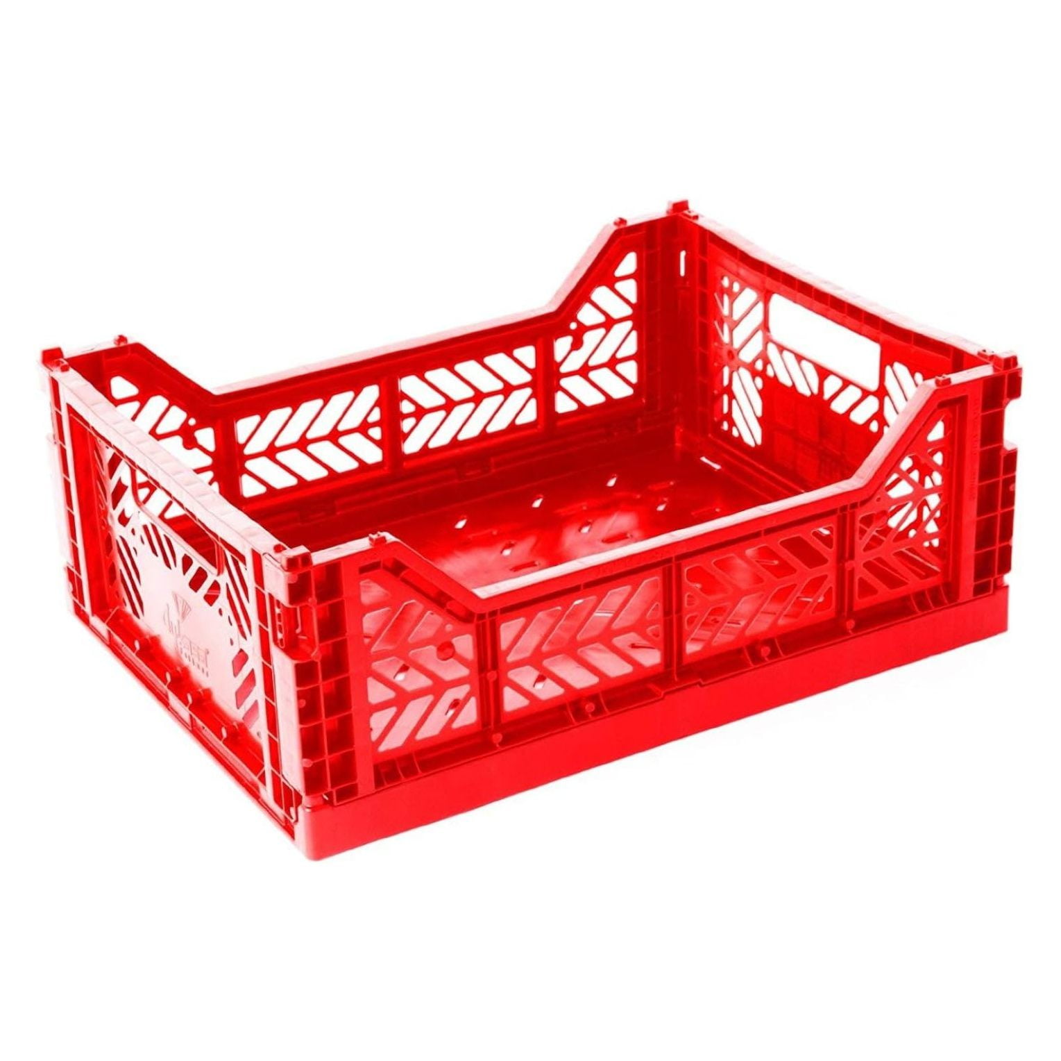 2 x AY-KASA - Midi-Box (RED) Collapsible Storage Bin Container Basket ...