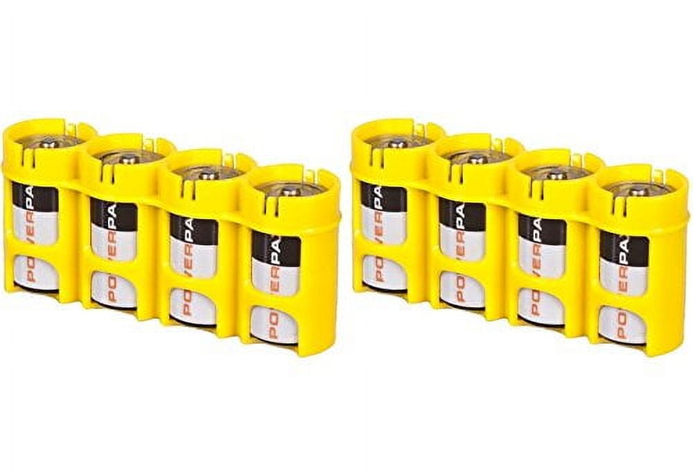 2 x Battery Cases by Powerpax Slim Line "C" Battery Caddy, Yellow ...