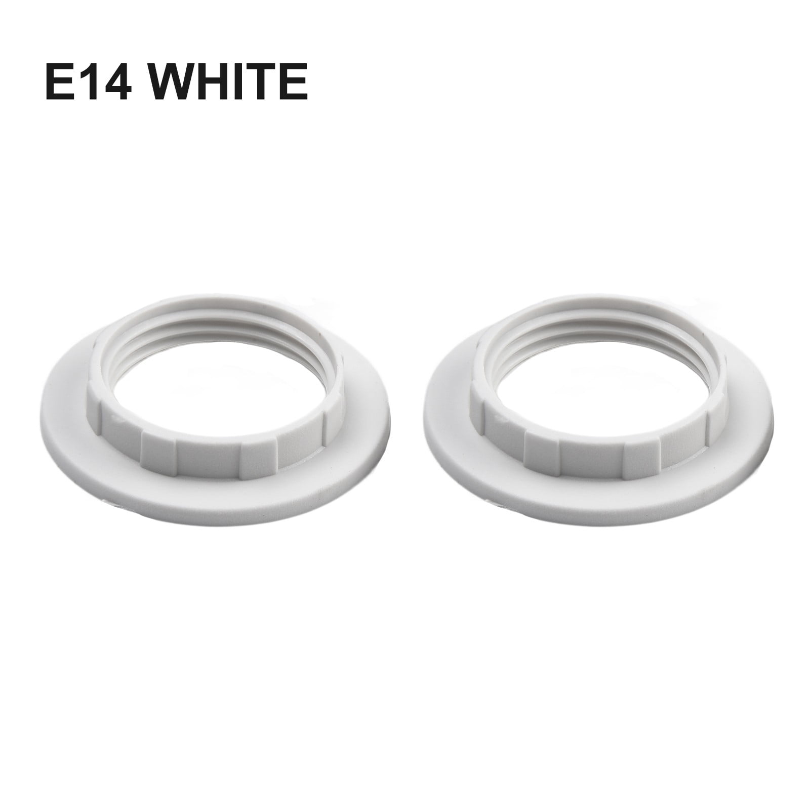 2 x Black or White Light Shade Collar Ring Adaptor E14 Holder E27 Lamp ...