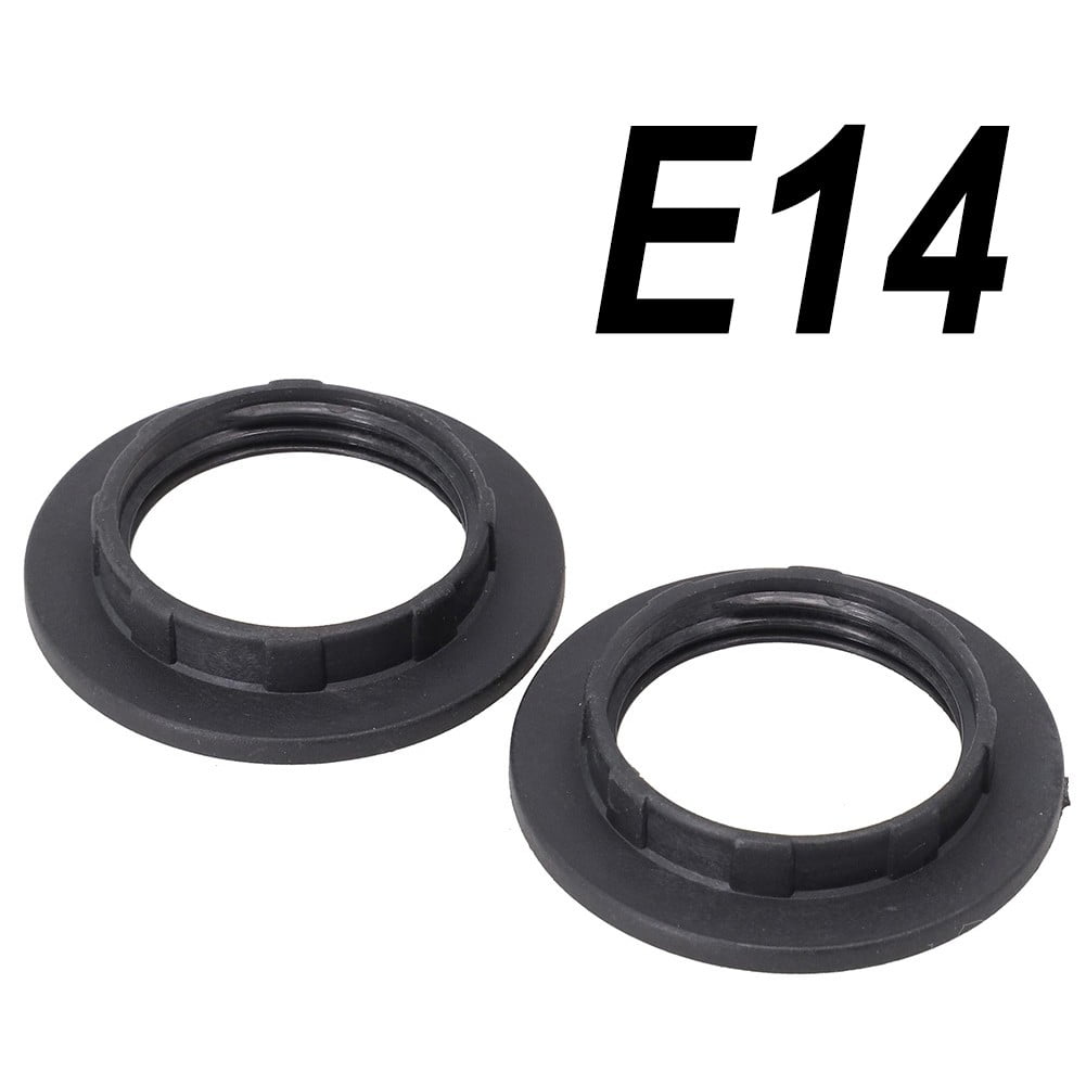 2 x Black or White Light Shade Collar Ring Adaptor E14 Holder E27 Lamp ...