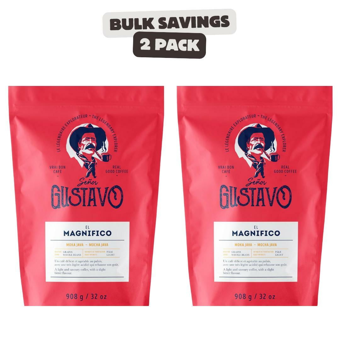 2 x Cafe Senor Gustavo El Magnifico Whole Beans - Mocha Java, Light ...