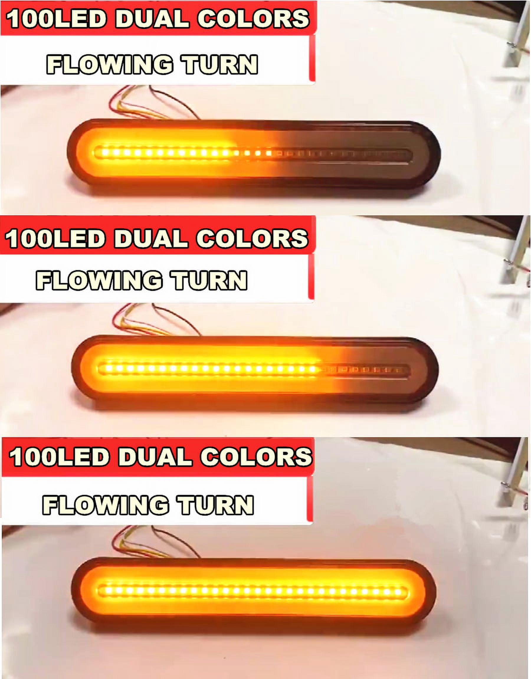 2 x Car Truck 2 Colors Neon Halo Ring Tail&Brake Light Flowing Turn ...