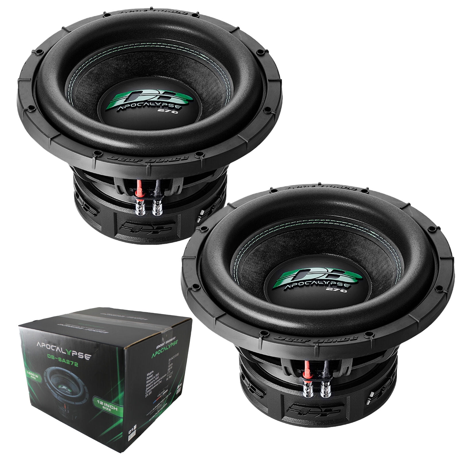 2 x Deaf Bonce Apocalypse DB-SA272-D2 12" DVC 2-Ohm 6000W Subwoofers ...