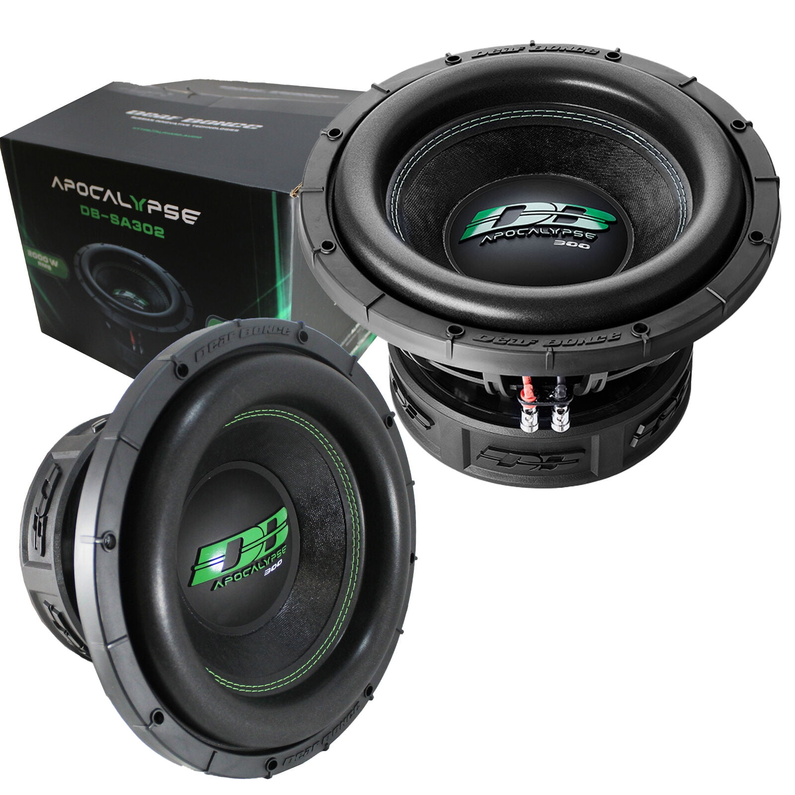 2 x Deaf Bonce Apocalypse DB-SA302 D1 12" 8000W Dual 1 Ohm Subwoofer ...