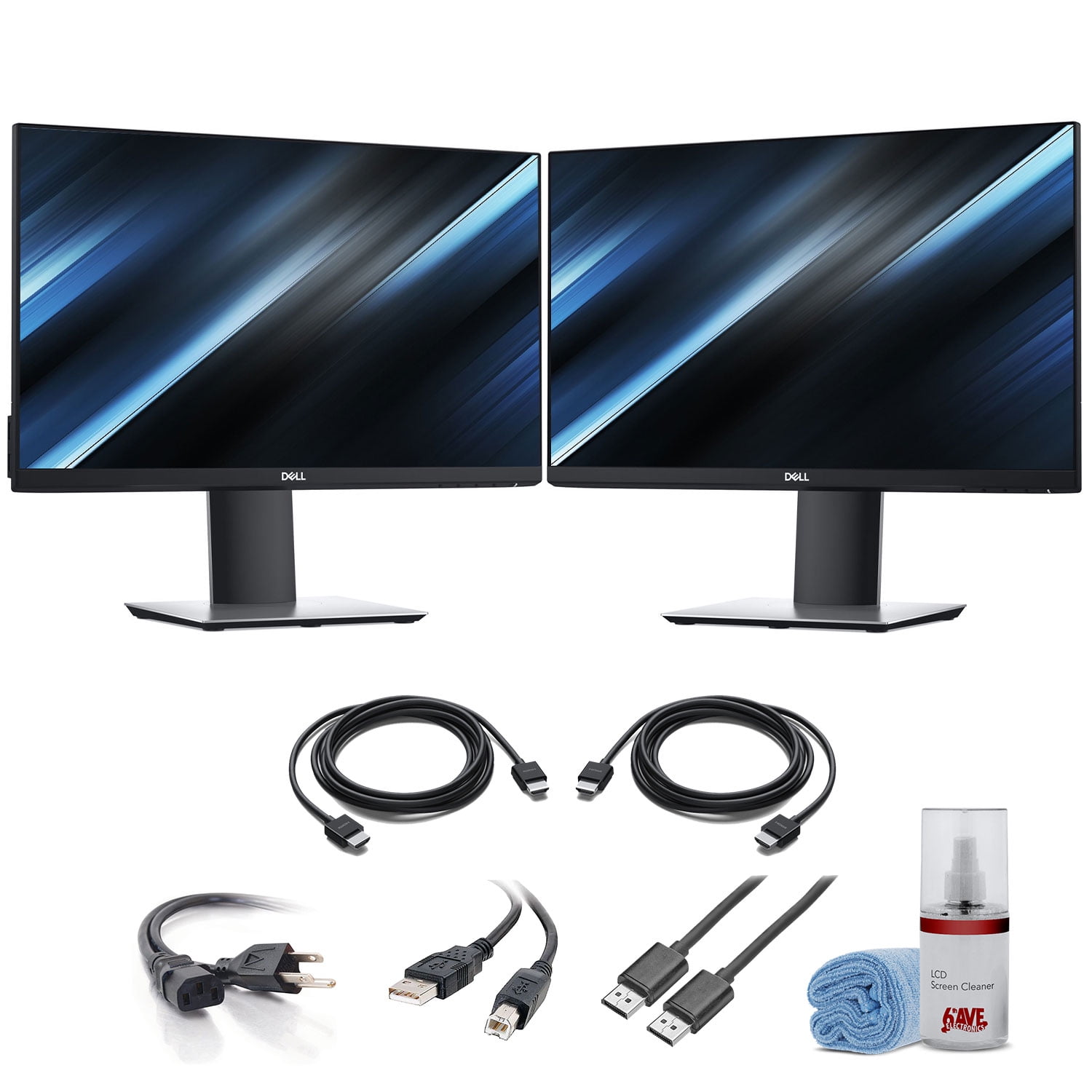 2 x Dell P2319H 23 Inch 16:9 Ultrathin Bezel IPS Monitor - Dual Monitor ...