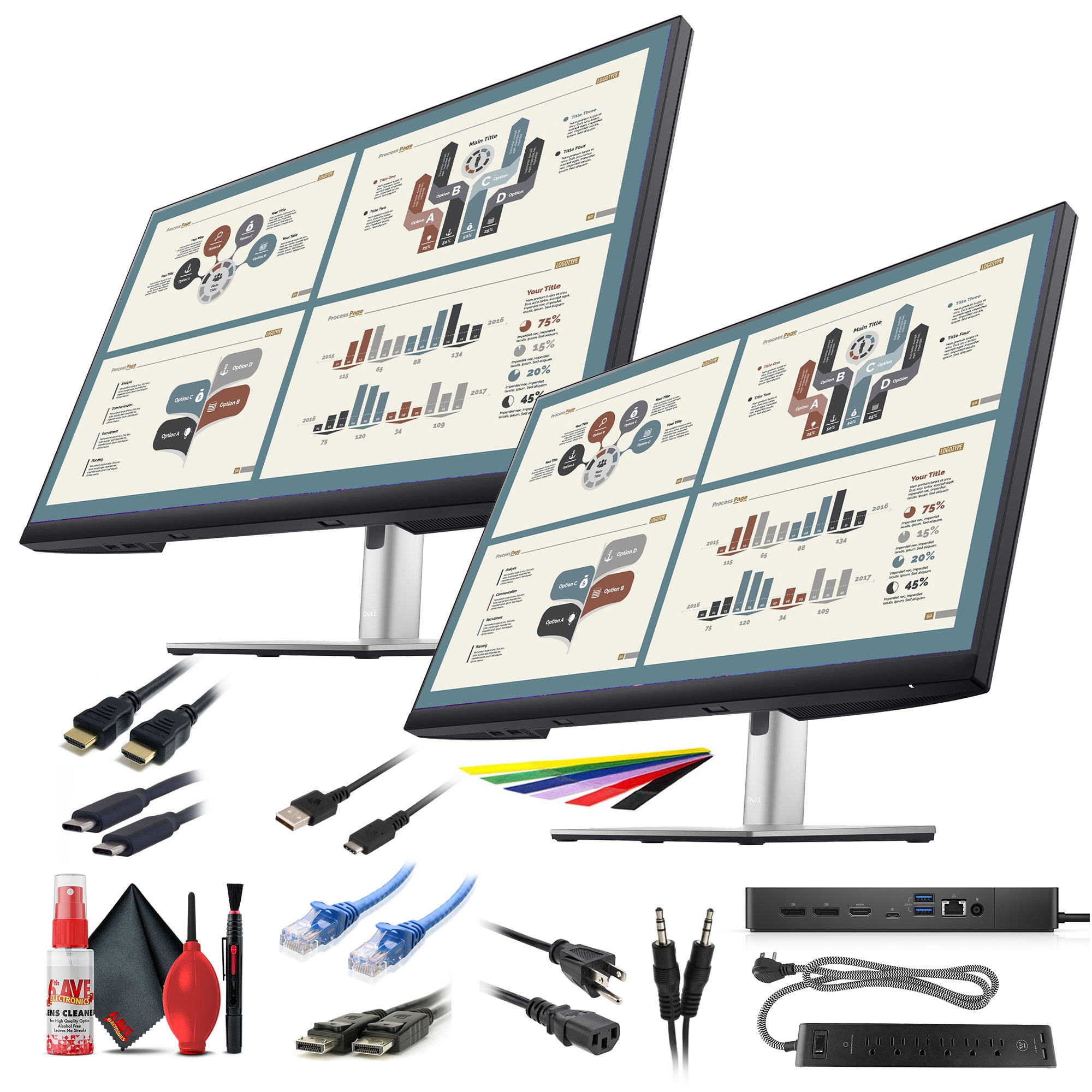 2 x Dell P2723QE 27" 4K UHD USB Type-C Hub Monitor (P2723QE) + Dell ...