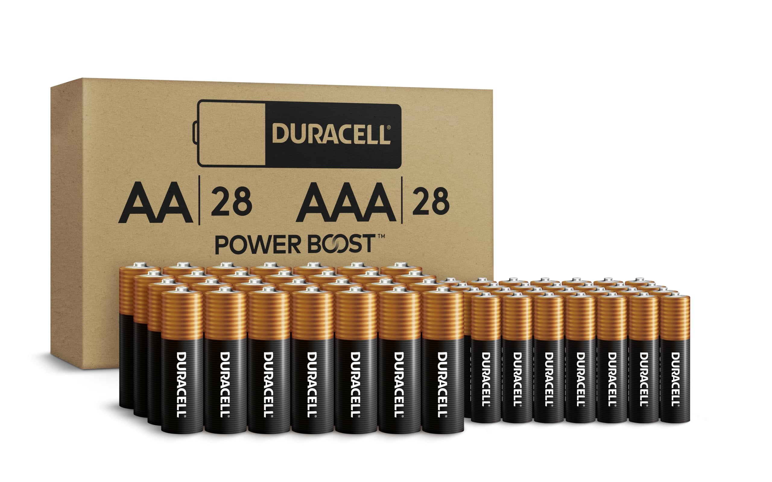 2 x - Duracell Coppertop AA + AAA Batteries, 56 Count (Pack of 1). Re ...