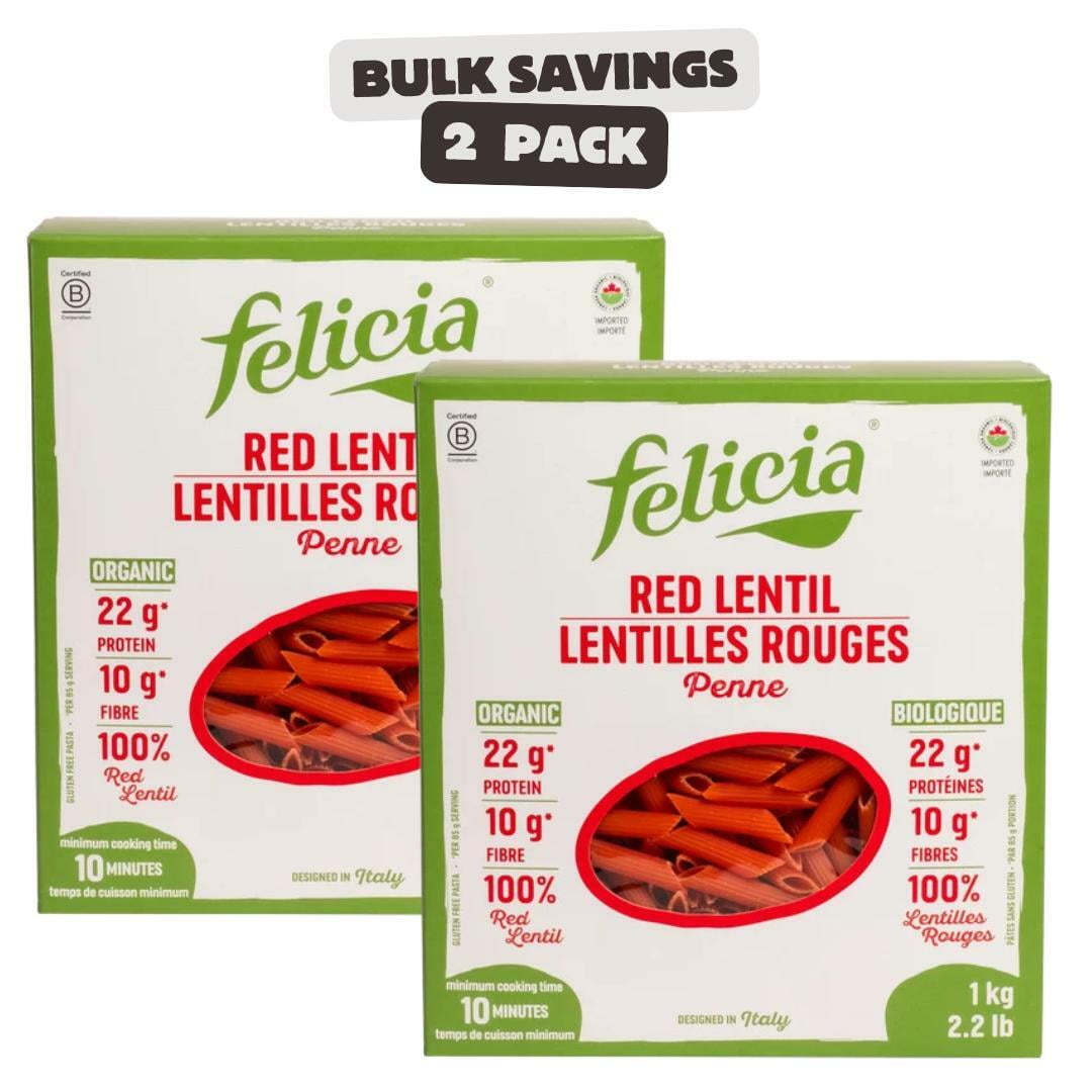 2 x Felicia Organic Red Lentil Penne Pasta - Walmart.com
