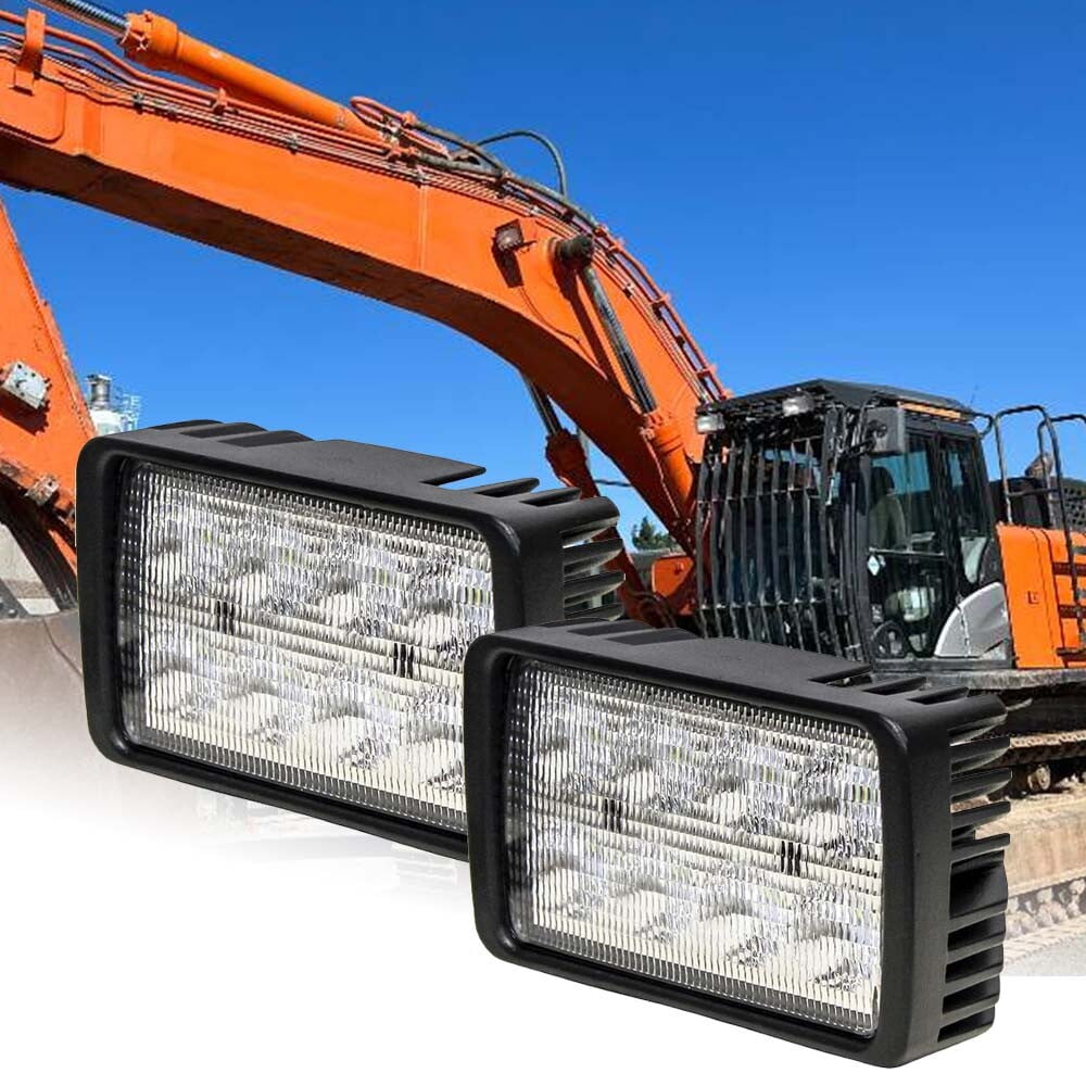 2 x Flood LED Work lights for Hitachi Excavator LED upper cab or Boom ...