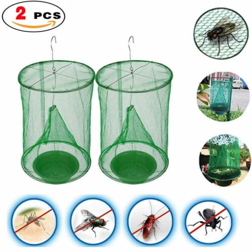 2 x Fly Trap Ranch Reusable Catcher Killer Cage Net Pest Bug Catch ...