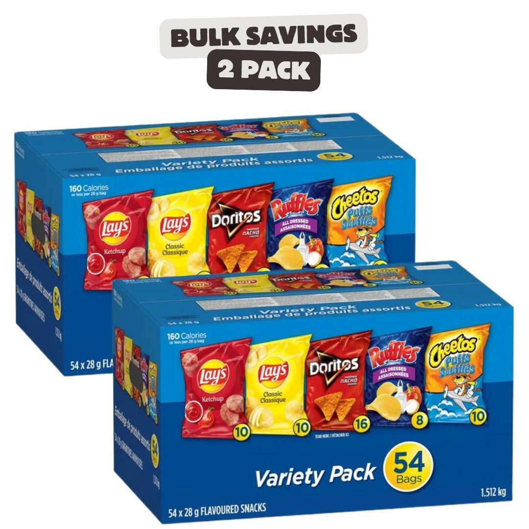 2 x Frito-Lay Variety Pack (Lay's, Doritos, Ruffles, Cheetos), 54 bags ...