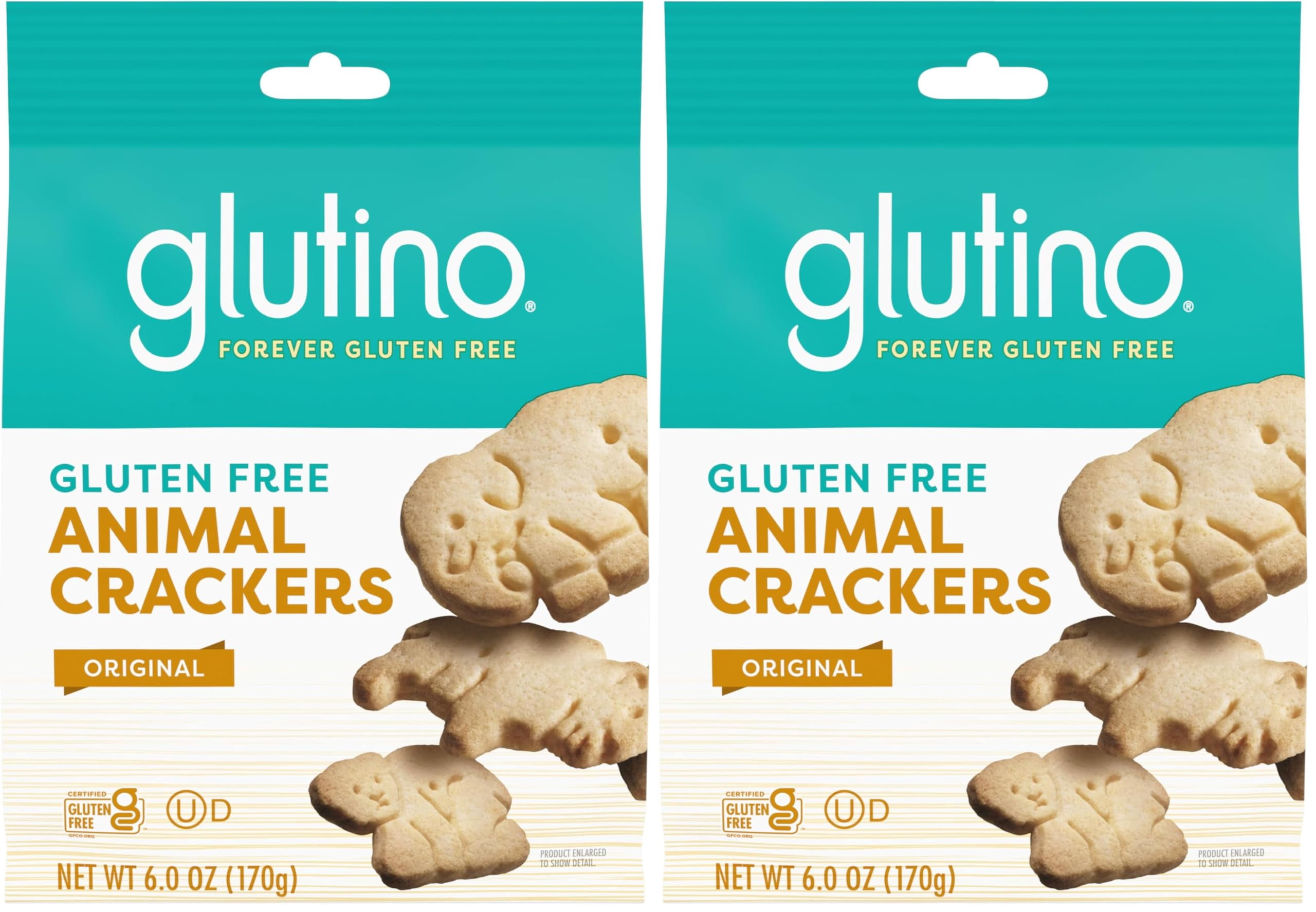 2 x - Glutino Gluten Free Animal Crackers, Crunchy and Sweet, Original ...