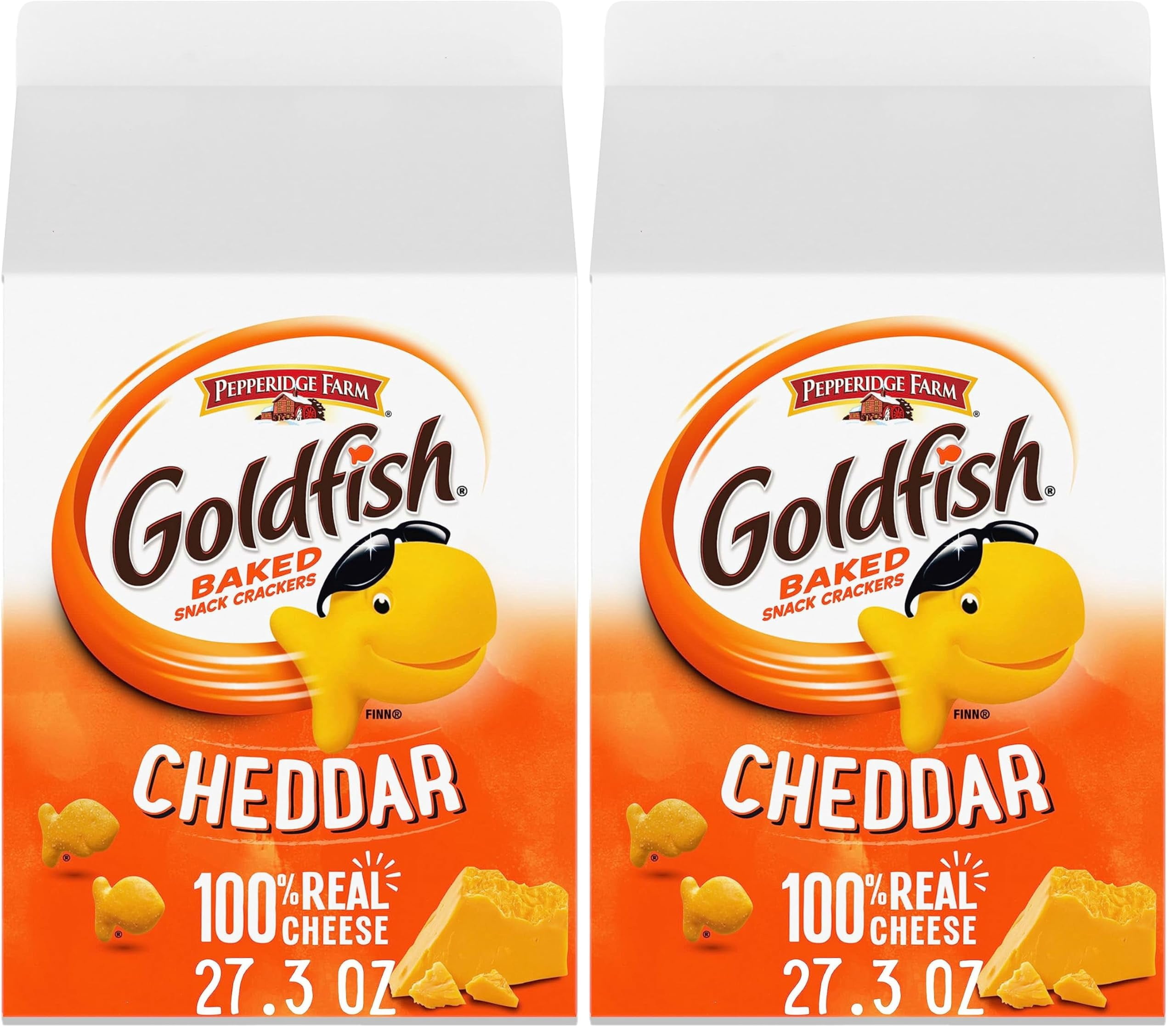 2 x - Goldfish Cheddar Cheese Crackers, 27.3 oz Carton (Pack of 2 ...