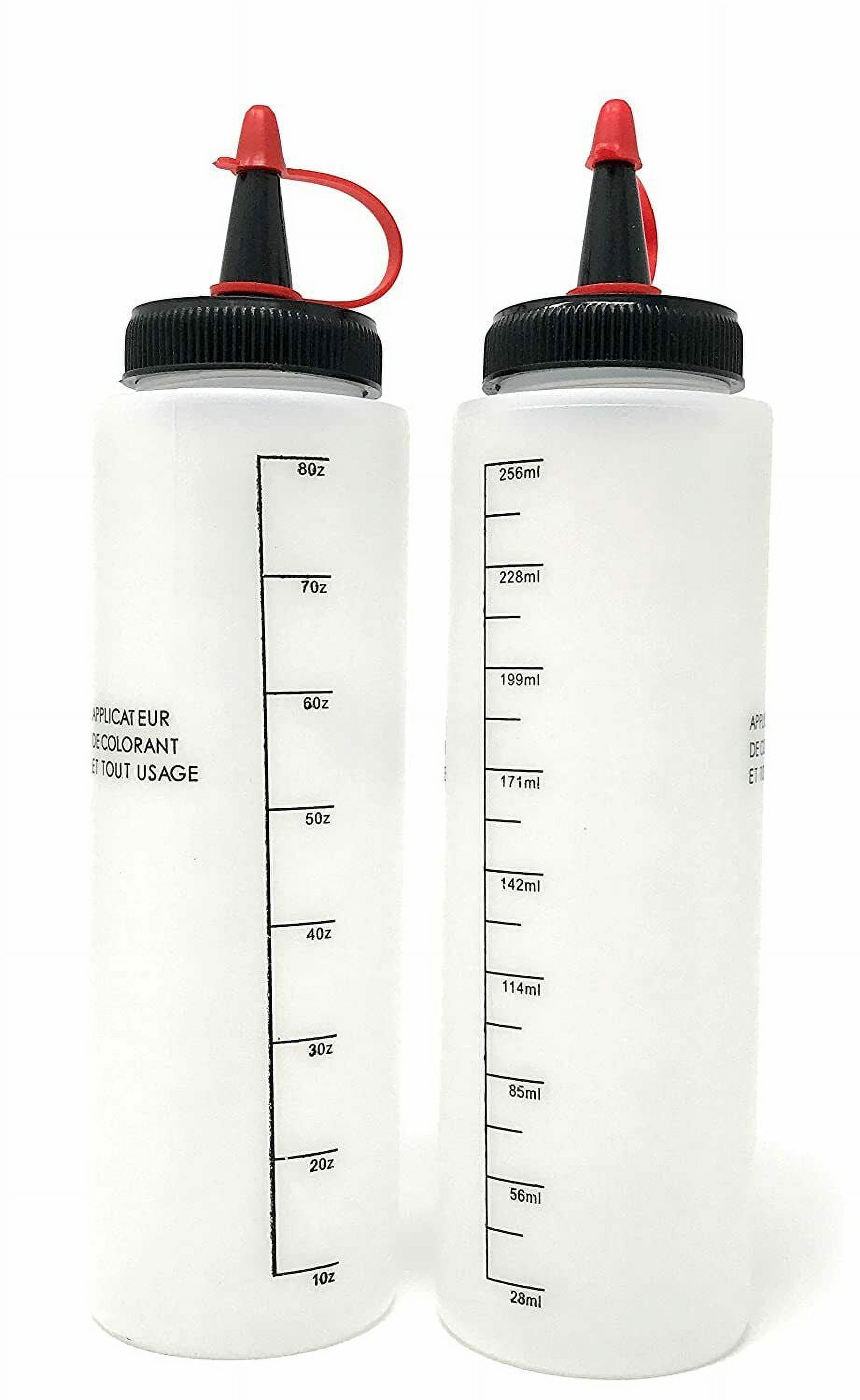 2 x Hair Color Applicator Bottles with Nozzle 8 oz Tint Mixing Coloring ...